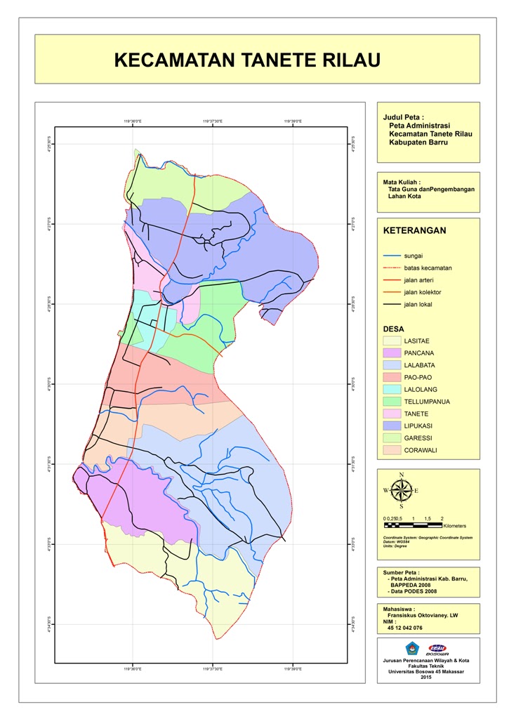 WE ARE THE CHAMPION_planologi45: peta administrasi kec. tanete rilau