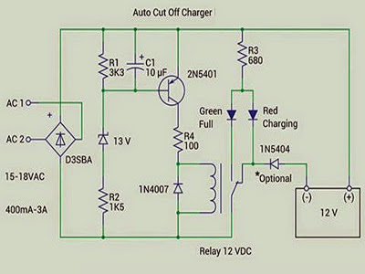 Rangkaian Charger Aki otomatis atau Auto Cut-Off | Muliatronik service ...