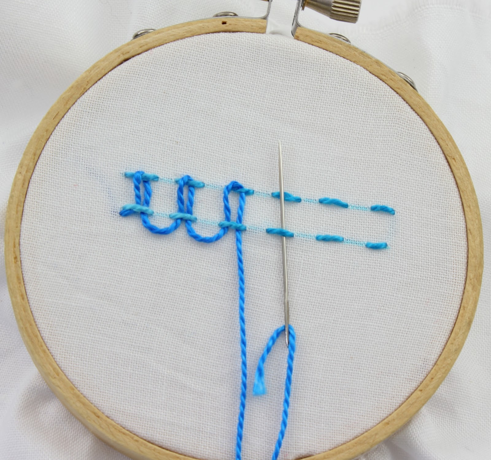 big B: Threaded Running Stitch