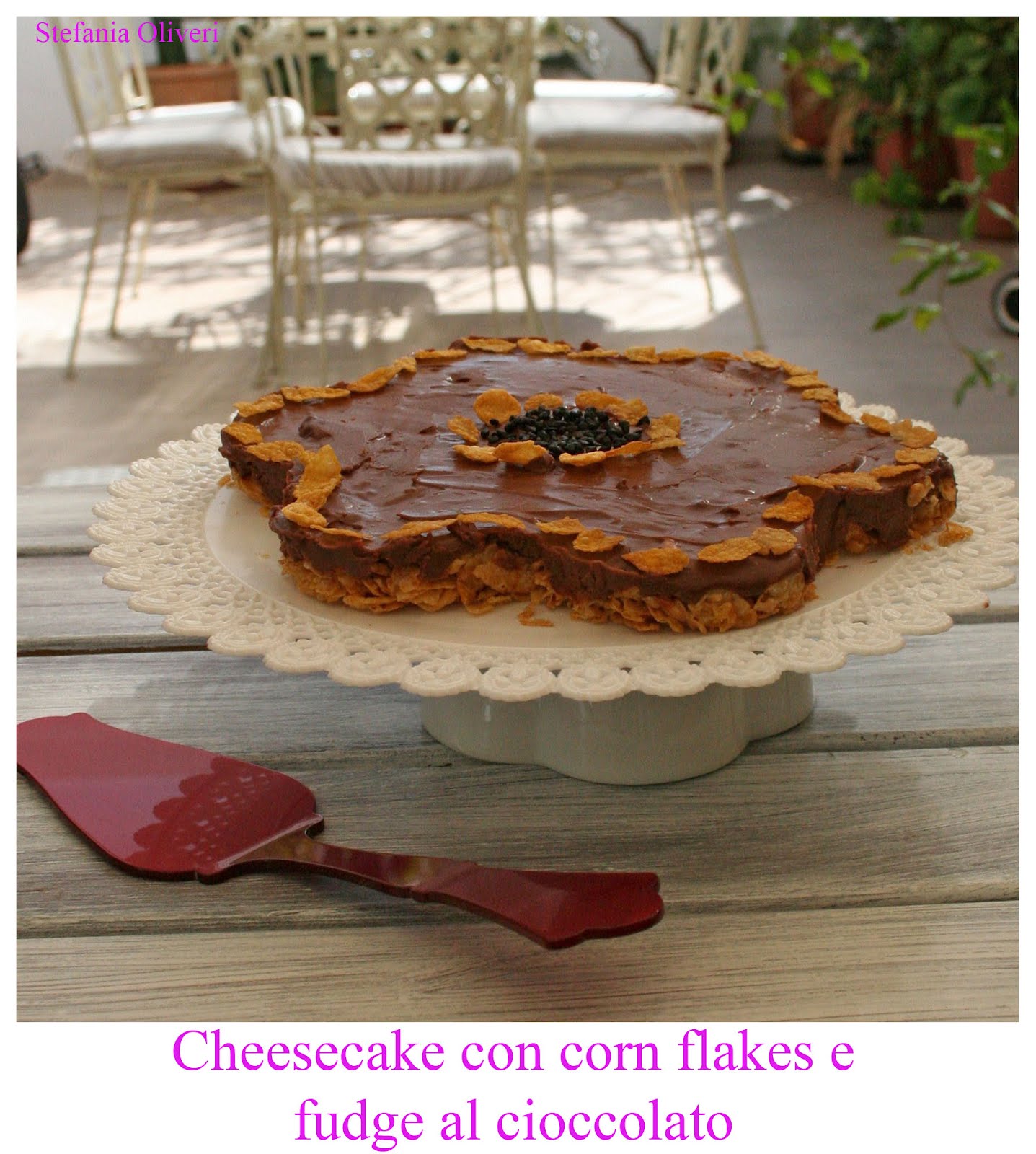 cheesecake di corn fakes al cioccolato bianco Cardamomo & co