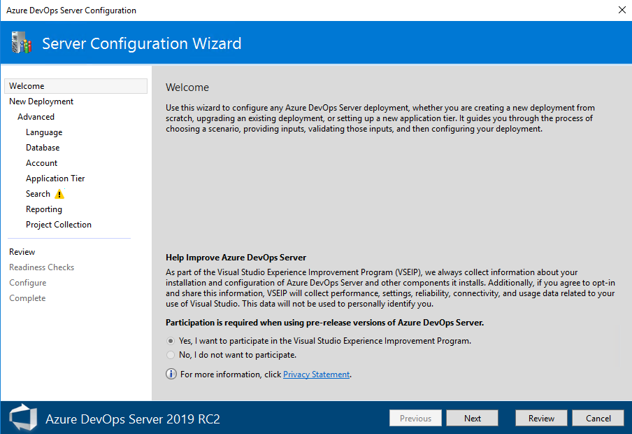Adventures in DevOps: Install Azure DevOps Server 2019 RC2