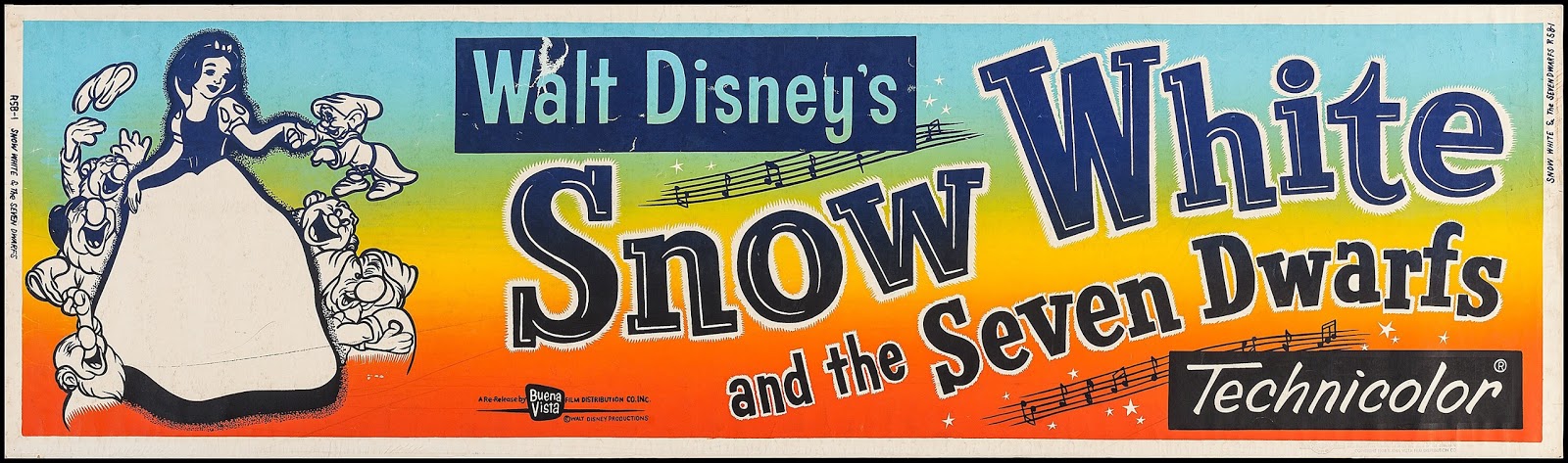 Filmic Light - Snow White Archive: 1958 US Snow White Banner - 82"