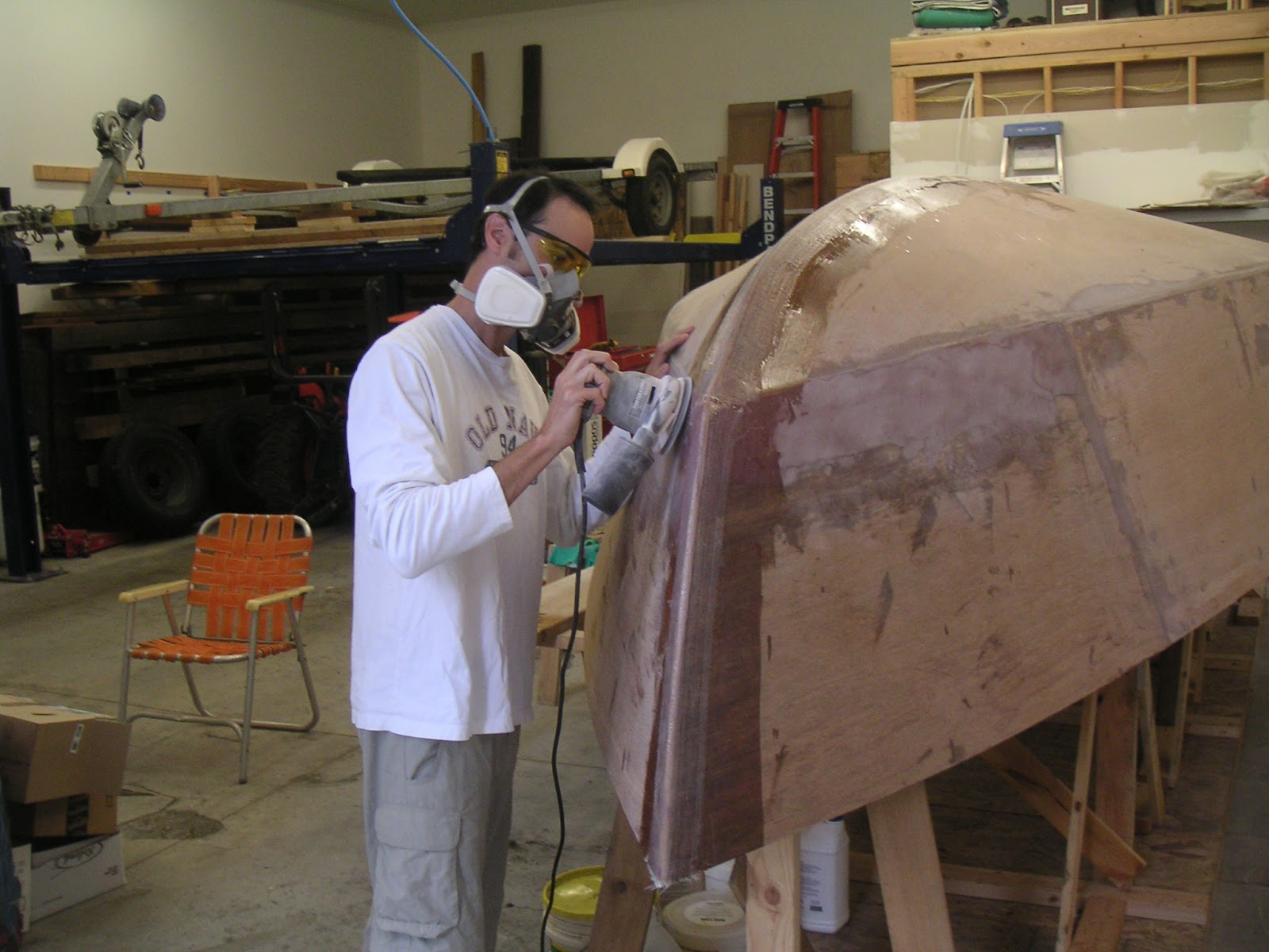 Boat Building 101: Seams like Taping. With Fiberglass.