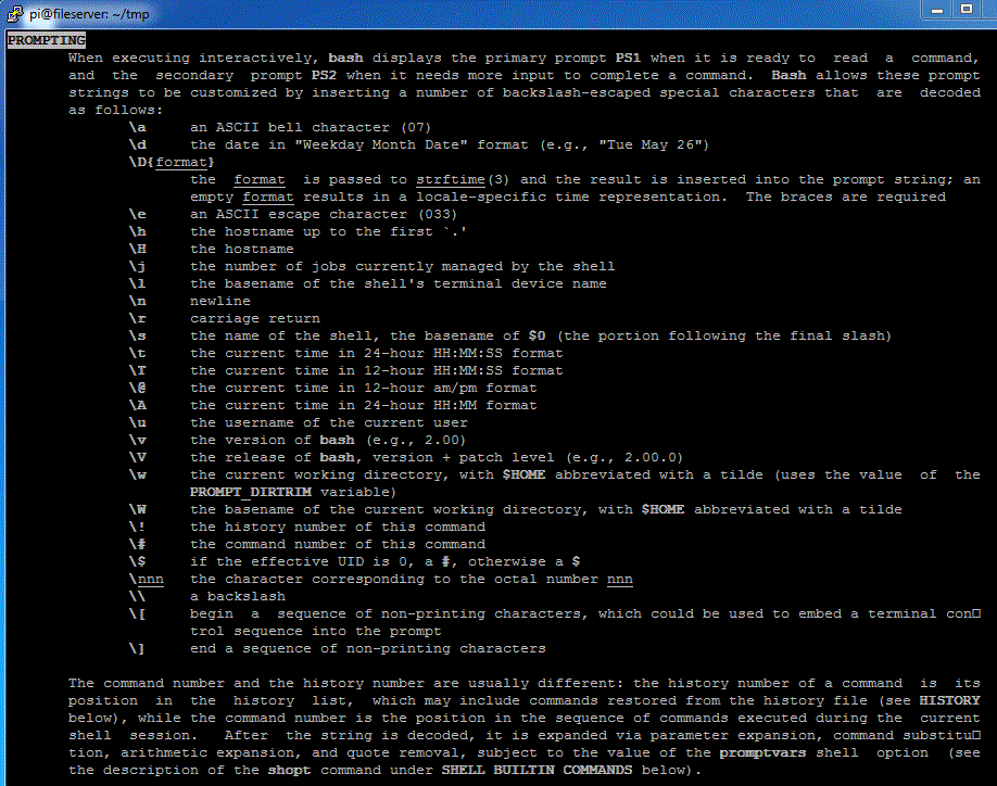 Raspberry Pi Programming: Change the prompt color in BASH