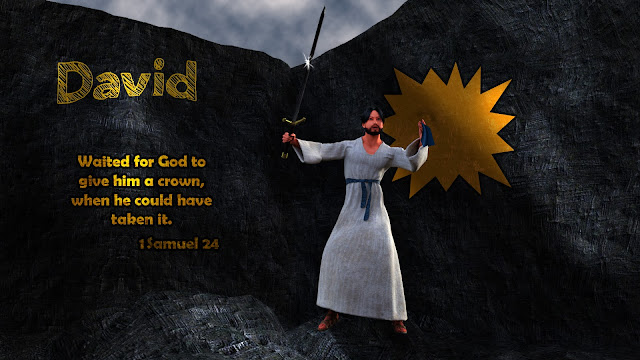 churchtoons, cartoon bible messages from church: David waits on God