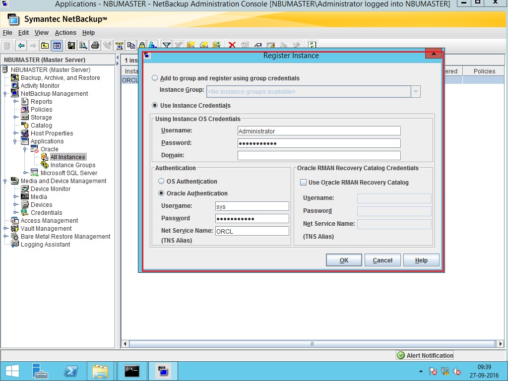 Remote Infrastructure Management Netbackup 772 Oracle Backup Configuration
