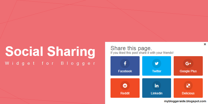 SLIDE IN: Social Sharing Widget for Blogger | MyBloggerAide