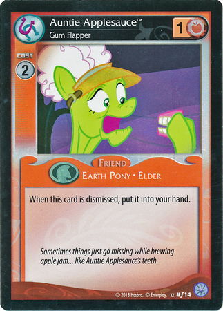 My Little Pony Auntie Applesauce, Gum Flapper Premiere CCG Card | MLP Merch