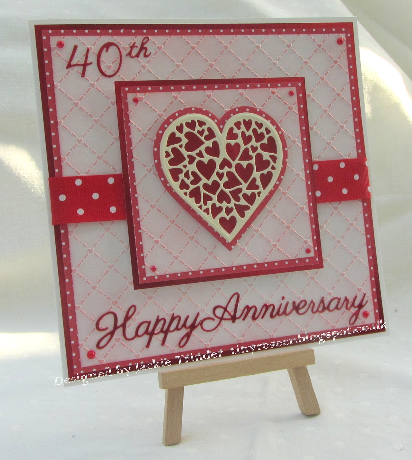 Tinyrose's Craft Room: Ruby Wedding Anniversary Card