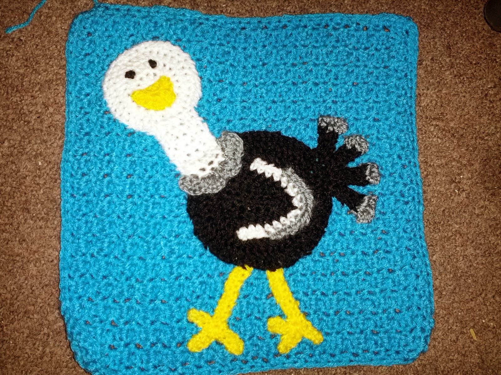 Blooming Lovely: WIP - Crochet Blanket - Ostrich Applique Blooming Lovely: WIP - Crochet Blanket - Ostrich Applique
