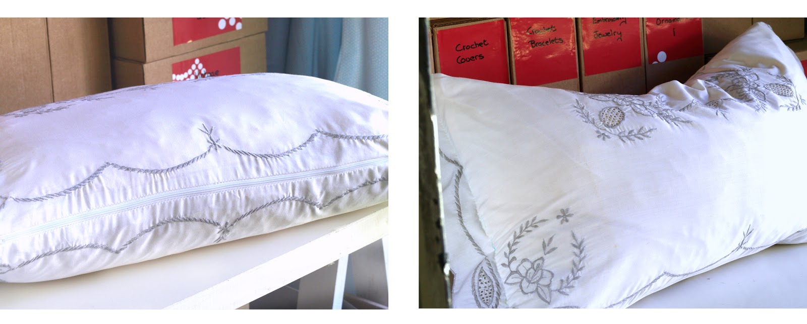 freshlyfound.com: Pretty Pillow Covers from ... Vintage Table Cloths