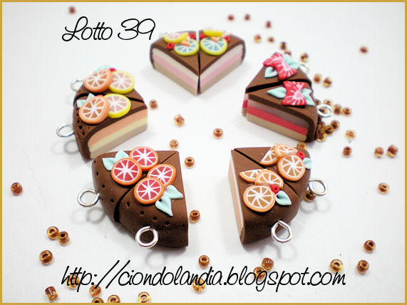 NUOVI LOTTI DOLCETTI/FETTE DI TORTA FIMO!!! Ciondolandia