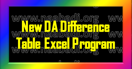 New DA Difference Table - Excel Program ~ PRC2020 RPS2020 | Quizes ...