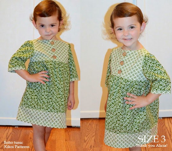 Kikoi easy PDF patterns for girls toddlers and babies: Boho tunic dress ...