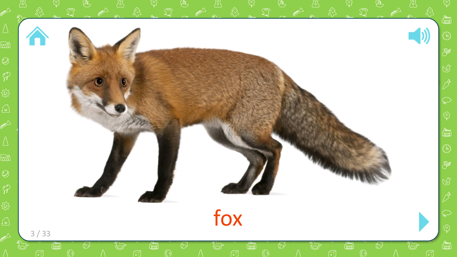 Flashcards for Kids: Fox - Wild Animals - Flashcards for Kids