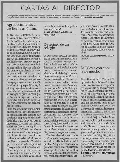 EL BLOG DE SEXTO : Cartas al director