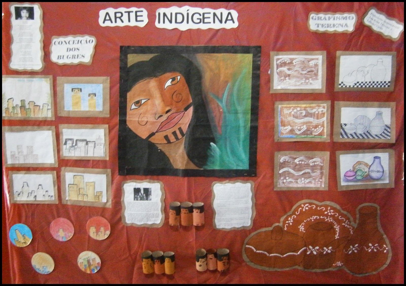 E.E. PROFESSORA MARLY RUSSO RODRIGUES: Mural: Dia do Índio