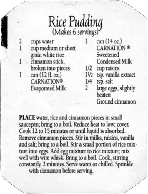 Memere's Favorite Recipes: Rice Pudding