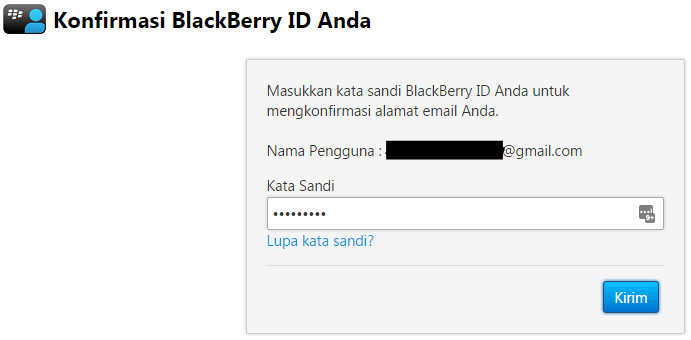Cara Daftar ID Blackberry Via Komputer, Lengkap Terperinci