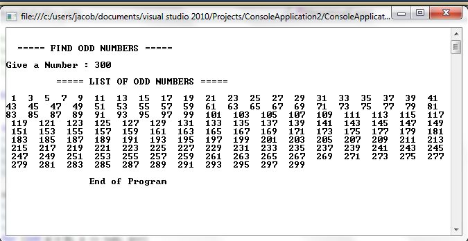 Free Programming Source Codes And Computer Programming Tutorials Find Odd Numbers In C