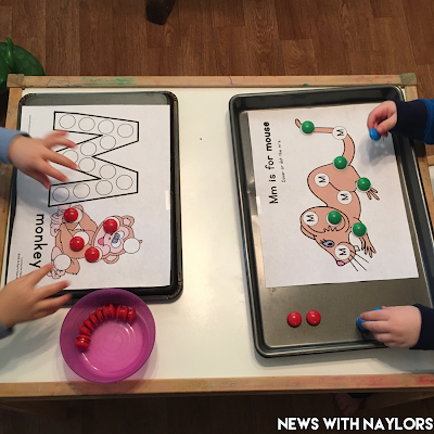Letter M Activities (ages: 3 & 20 months)