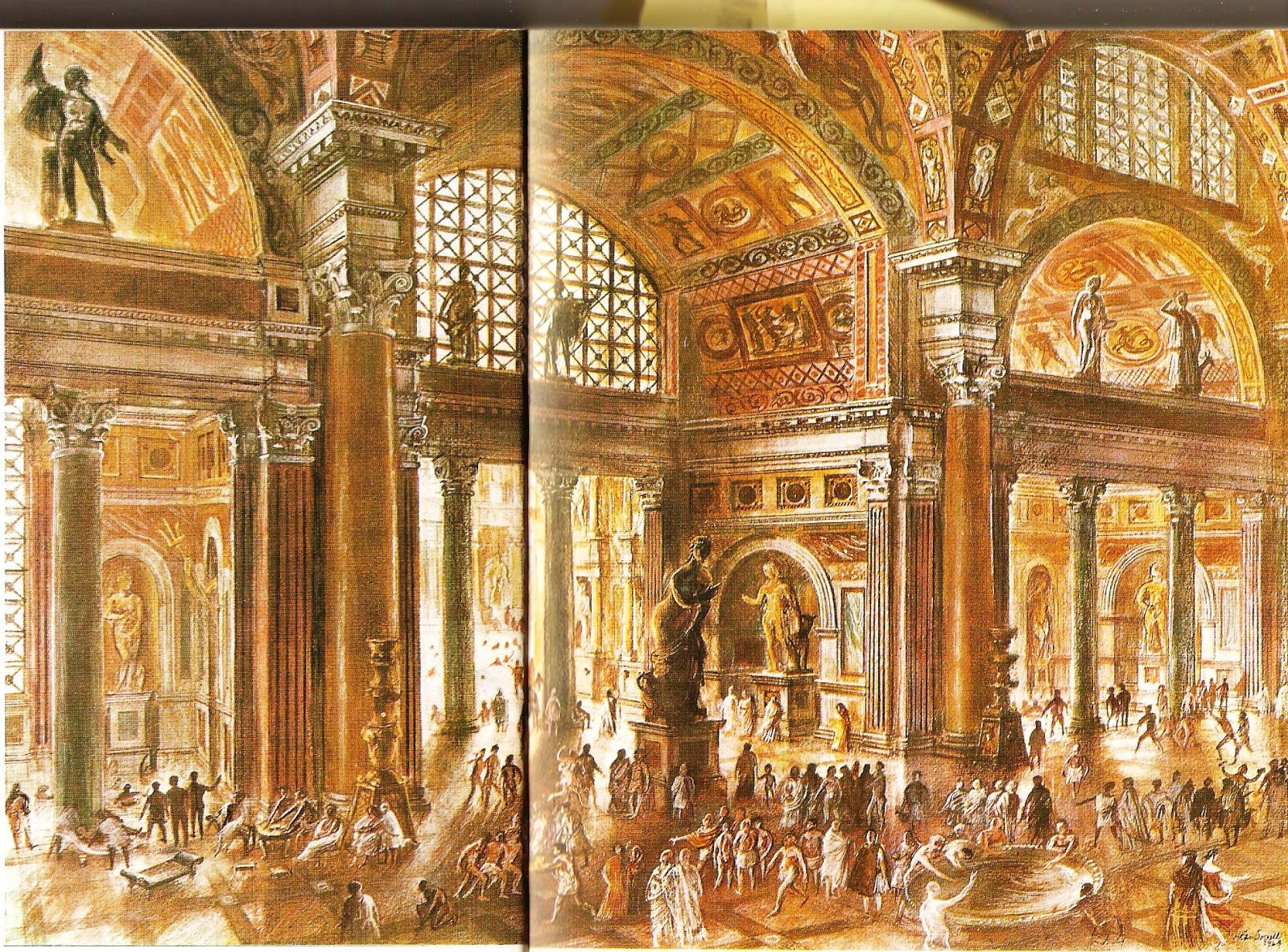 Recreation of the Thermae Antonianae (Baths of Caracalla) | Ancient ...