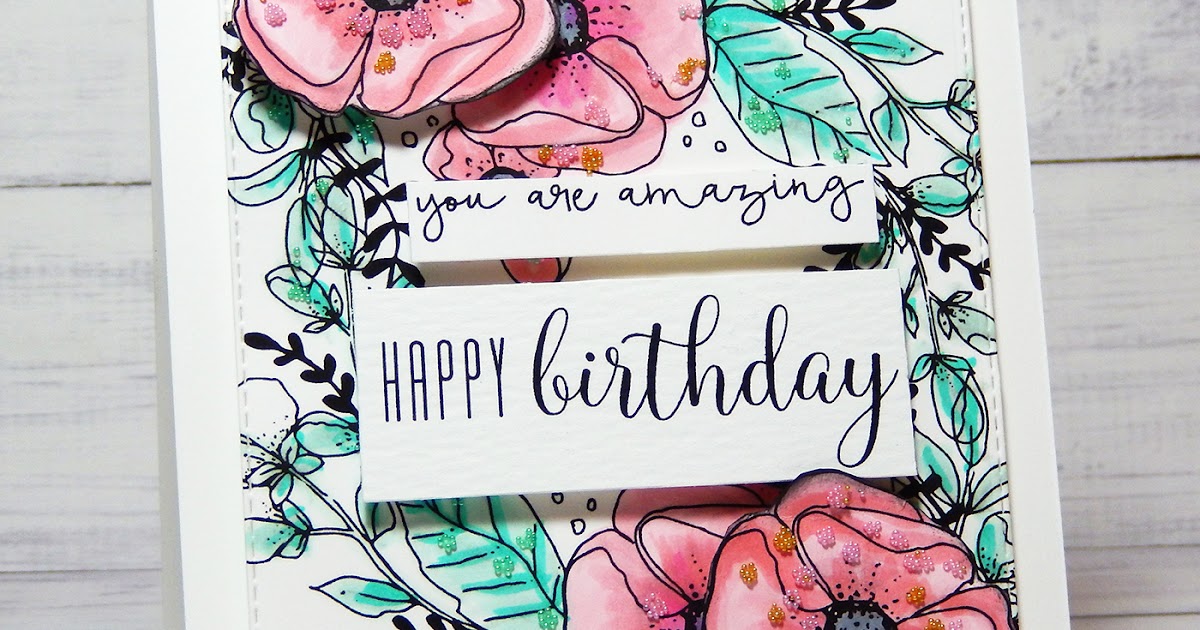 Neat Nook Creations: Dimensional flowers and microbeads birthday card.