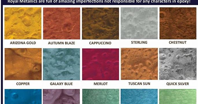 Royal Metallic Epoxy Supply: Color Charts