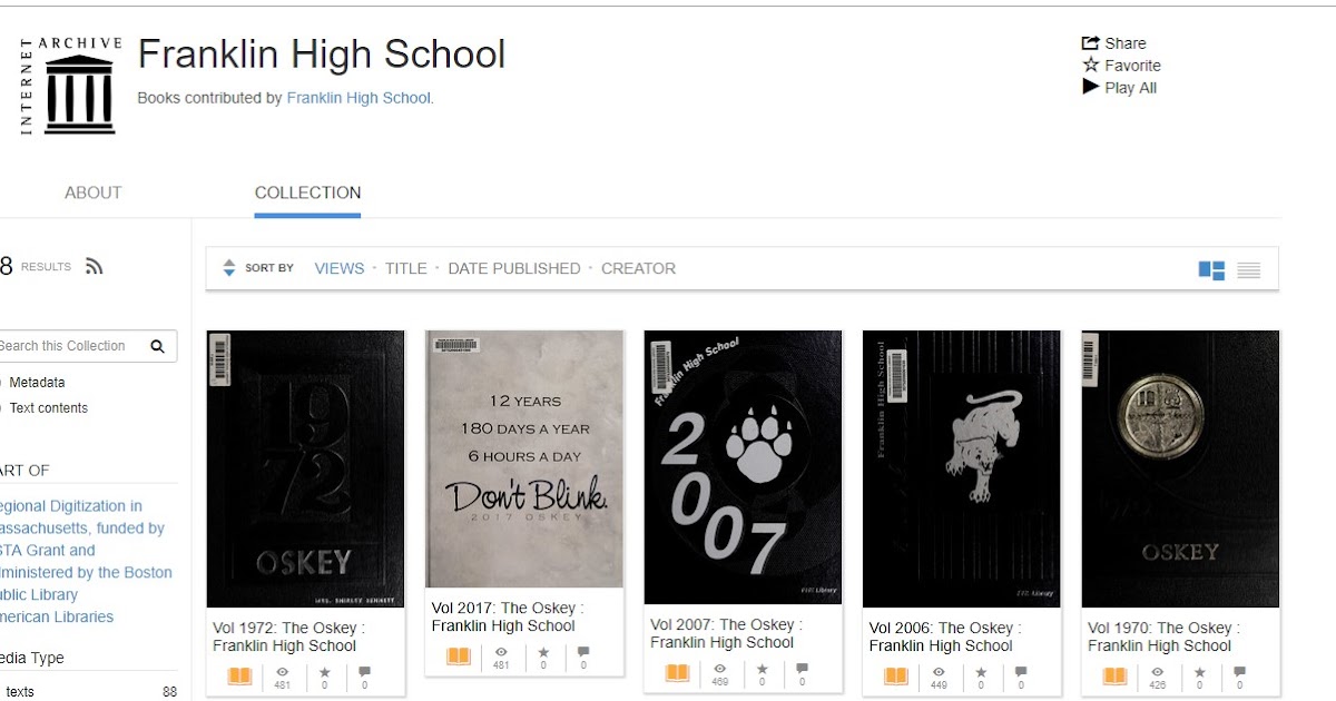 Franklin Matters: Internet Archive holds copies of the FHS Yearbooks