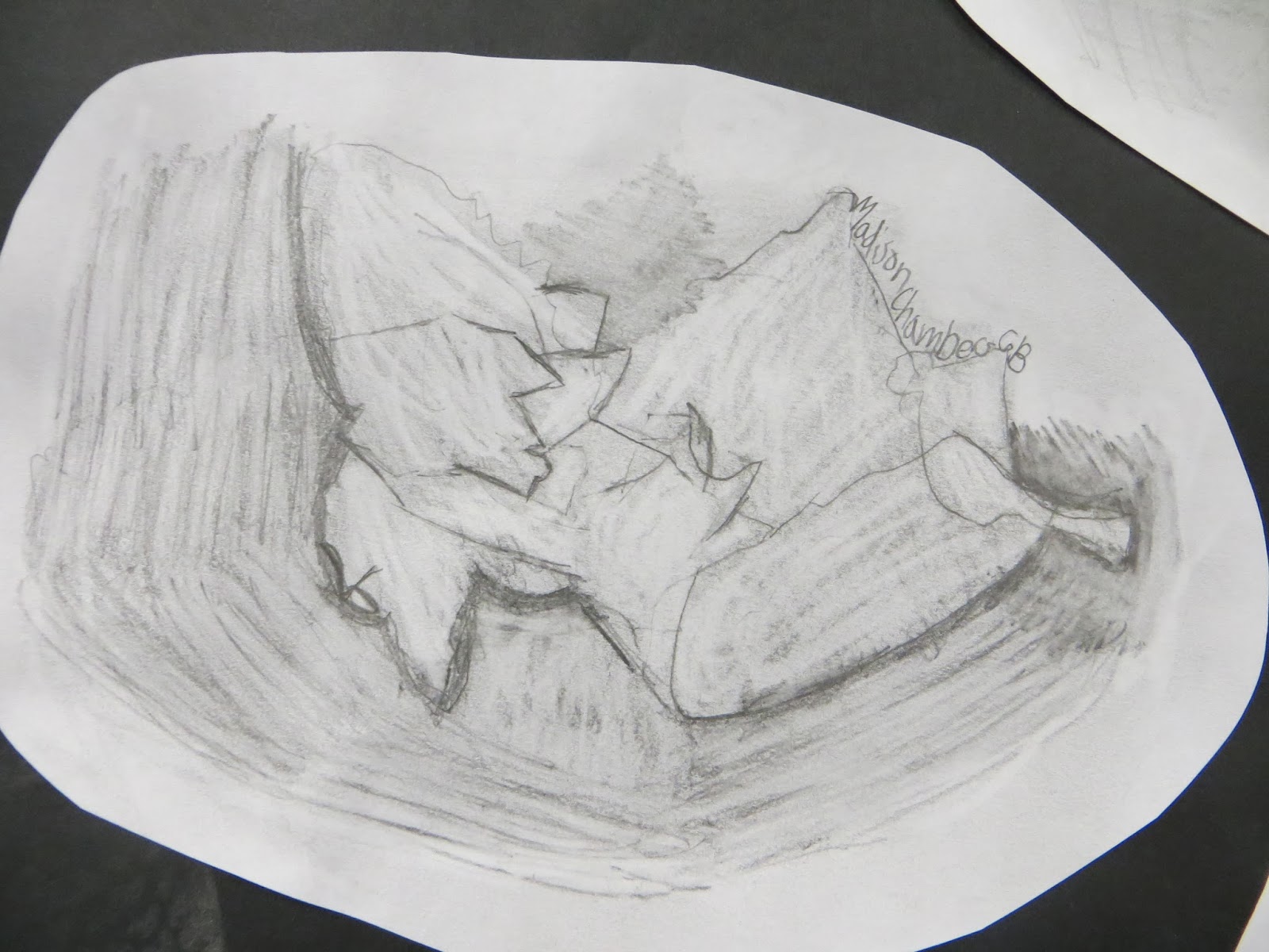 Shana's Art Room : Crumpled Paper Drawings
