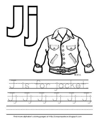 Crayon Palace: "J is For Jacket" alphabet coloring page