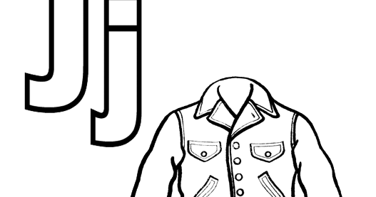 Crayon Palace: "J is For Jacket" alphabet coloring page