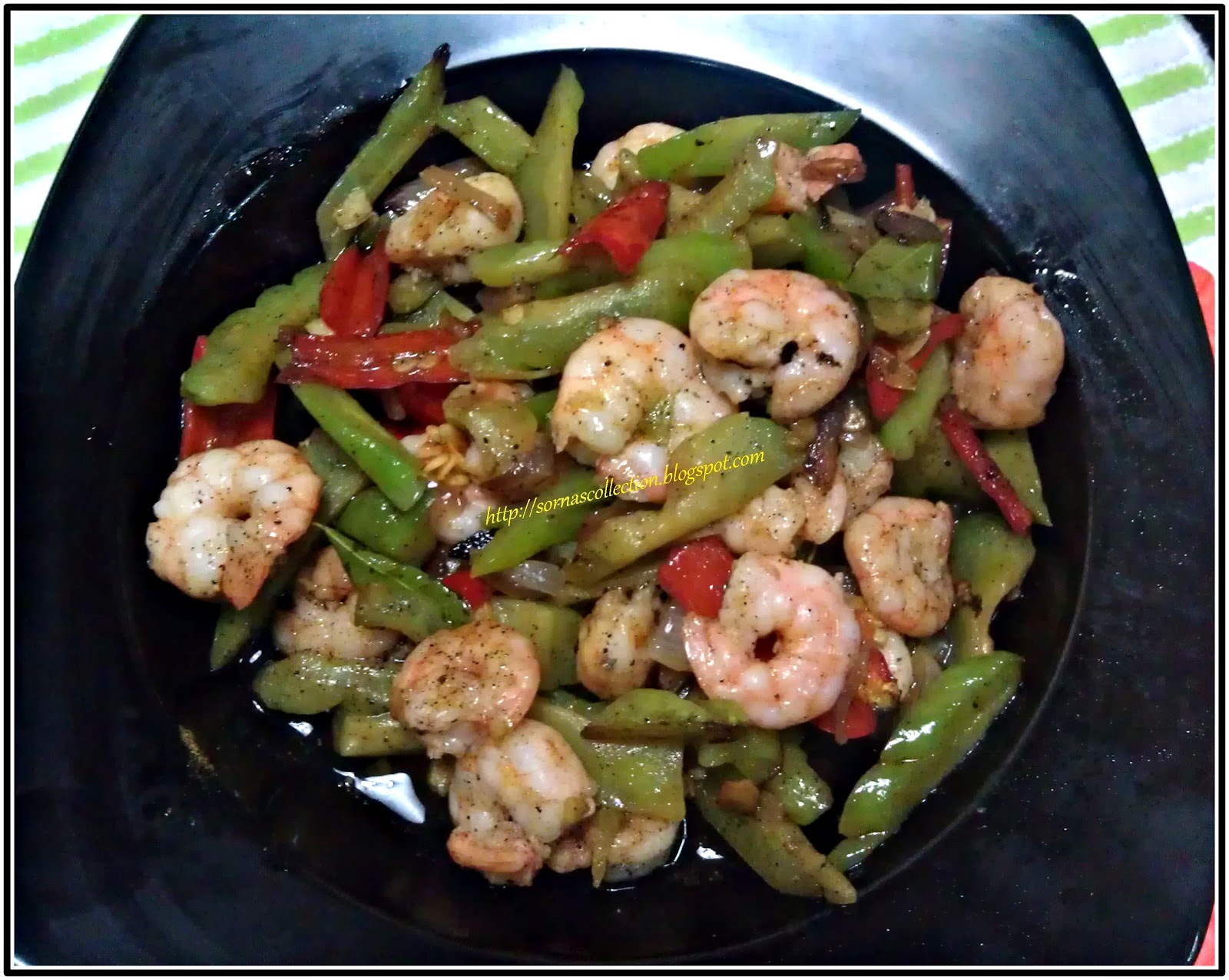 My Recipes: BITTER GOURD WITH PRAWNS STIR-FRY