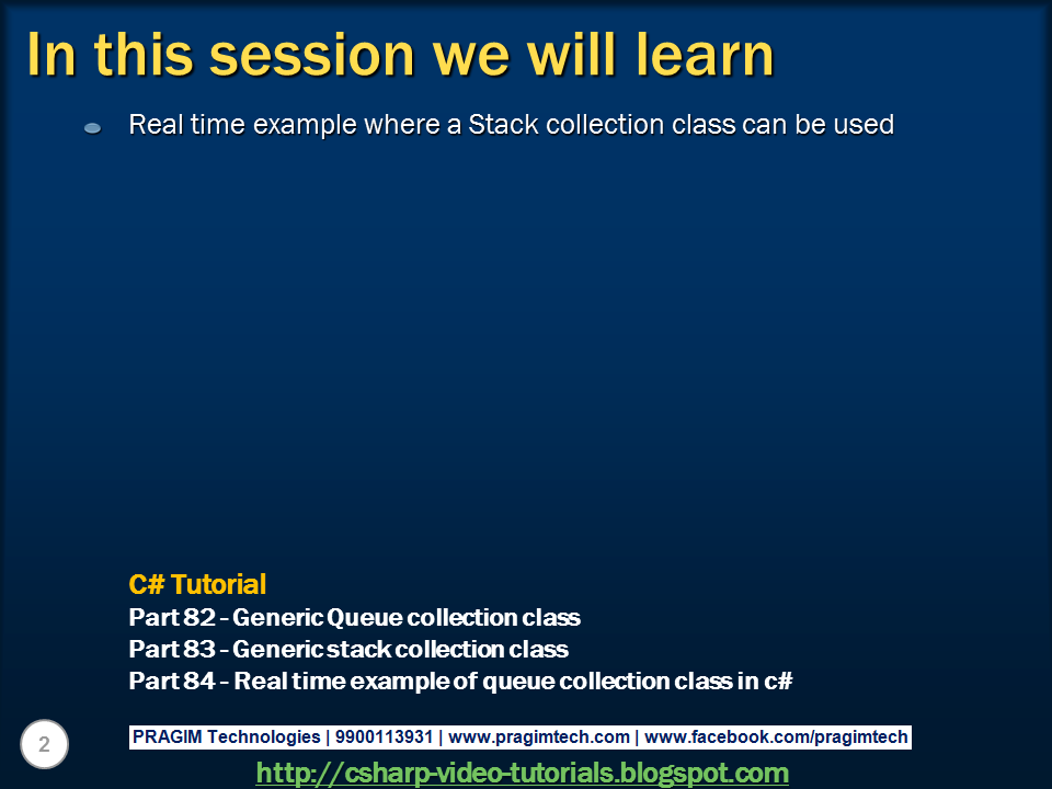 Sql Server Net And C Video Tutorial Part 85 Real Time Example Of Stack Collection Class In C