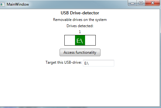 Coding Grounds: Detect USB drives in a WPF application