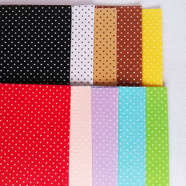 Felt Fabric Sheet Squares Printed