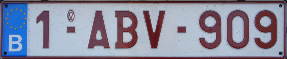Belgian Licence Plates: Pictures of numbers from 001 to 999