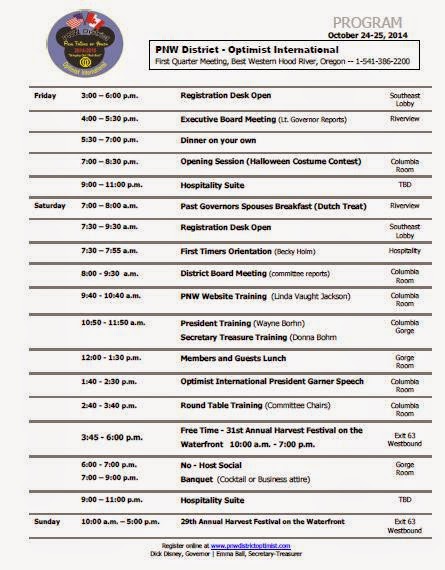 PNW District Optimist Clubs: October 2014