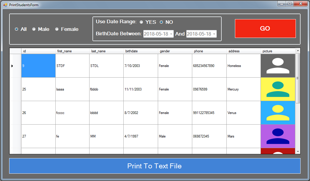 C# Student Information System Source Code - 1BestCsharp