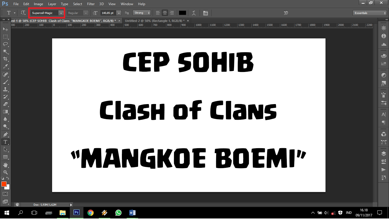 Font Clash Of Clans (COC) | Cep Sohib