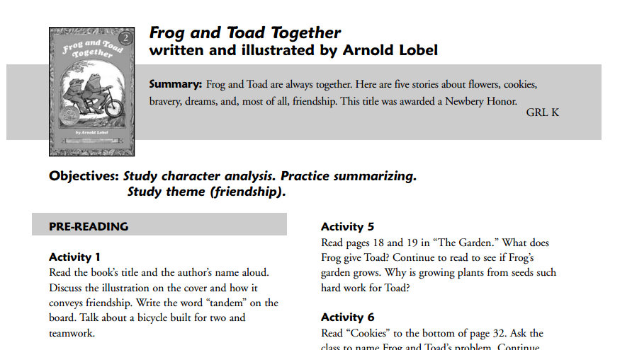 Spring Book 3: Frog and Toad - Mom Envy