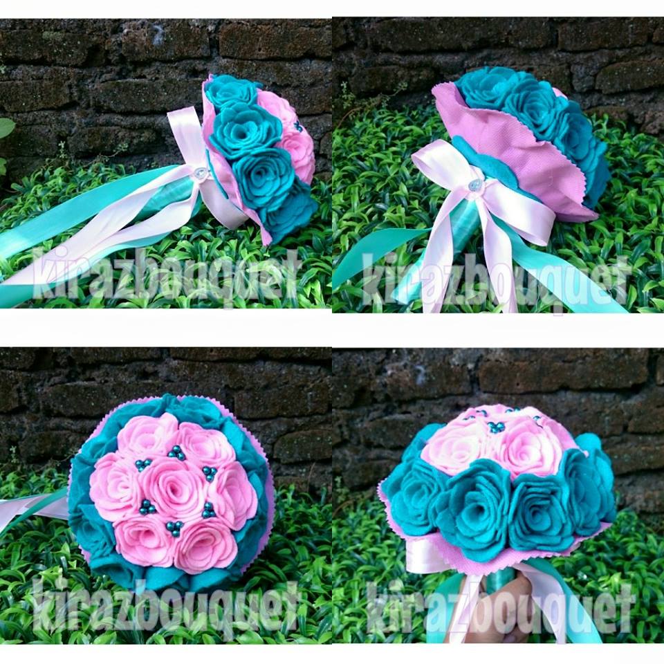 jual buket bouquet bunga handbouquet satin flanel handmade pernikahan ...