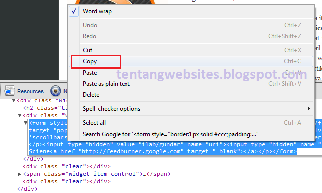 cara copy kode html script dari hasil inspect element: cara copy kode ...