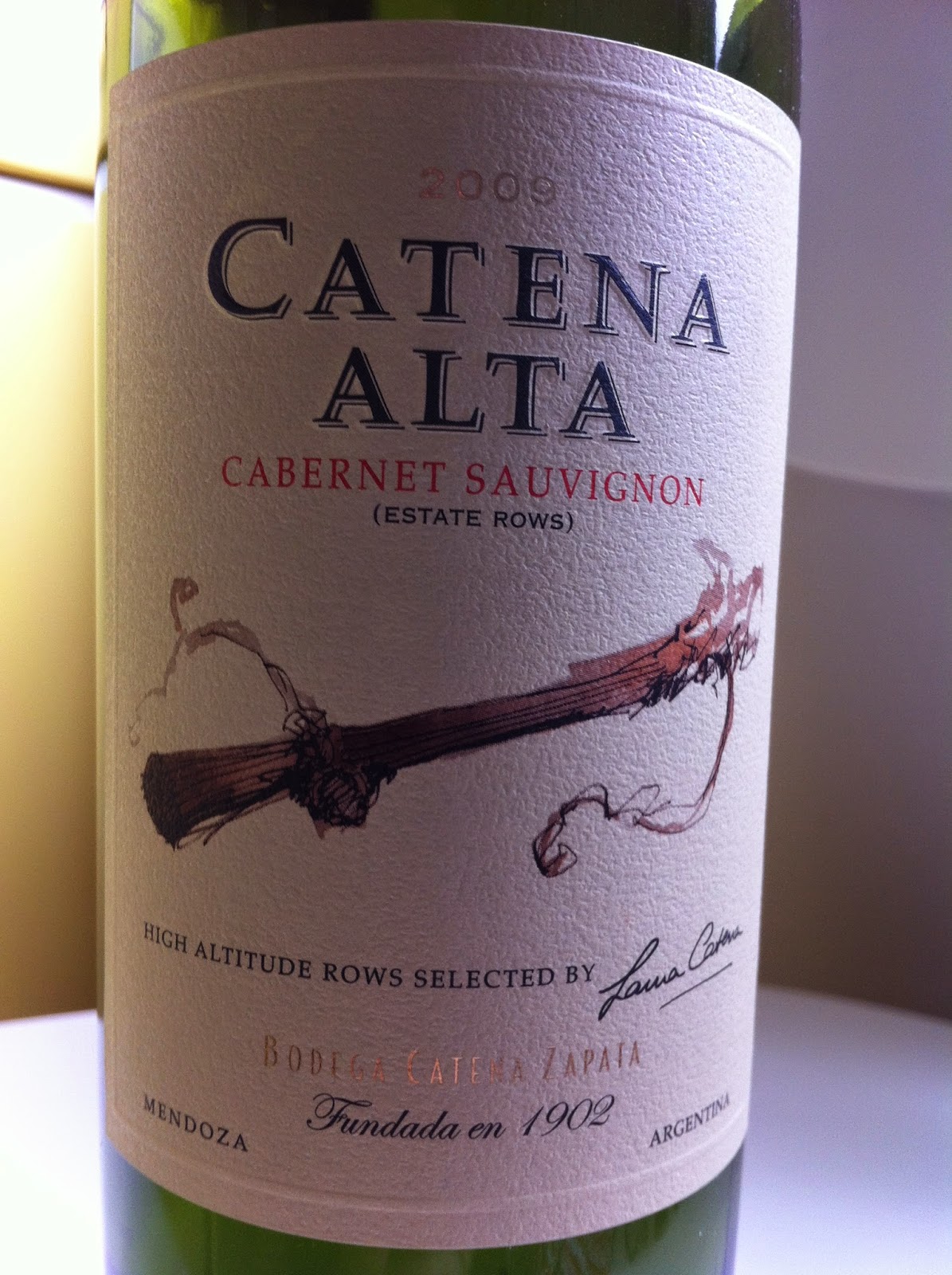 WINE IN SWEDEN: TN : Catena Alta Cabernet Sauvignon (Estate Rows) 2009 ...