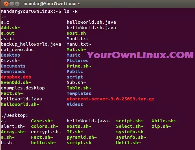 Basic Usage Of Ls Command In Linux With Examples ~ Your Own Linux