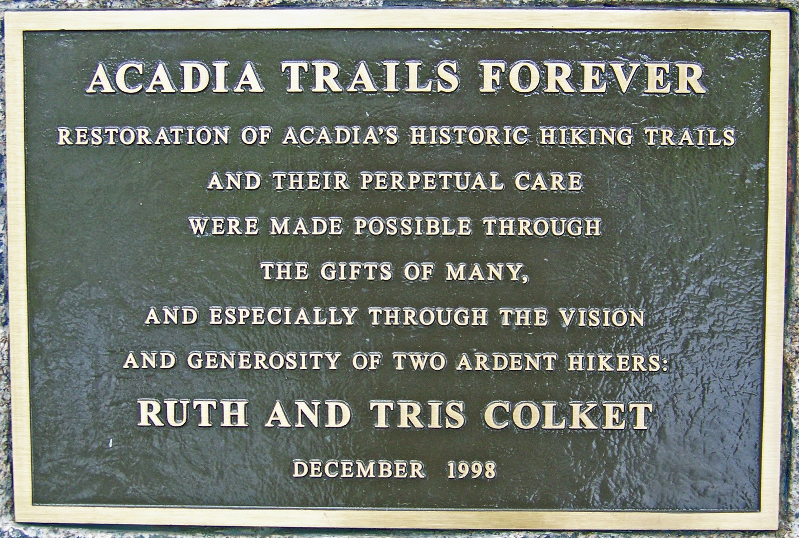 The Memorials of Acadia National Park: 2012