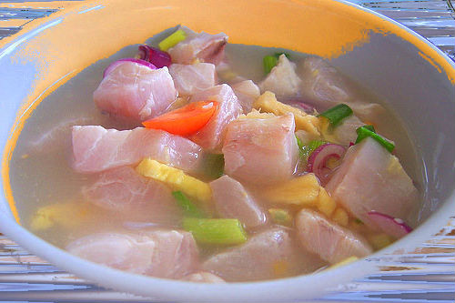 Filipino Food Recipes Review: Kinilaw na Tanigue: Raw Fish in Vinegar