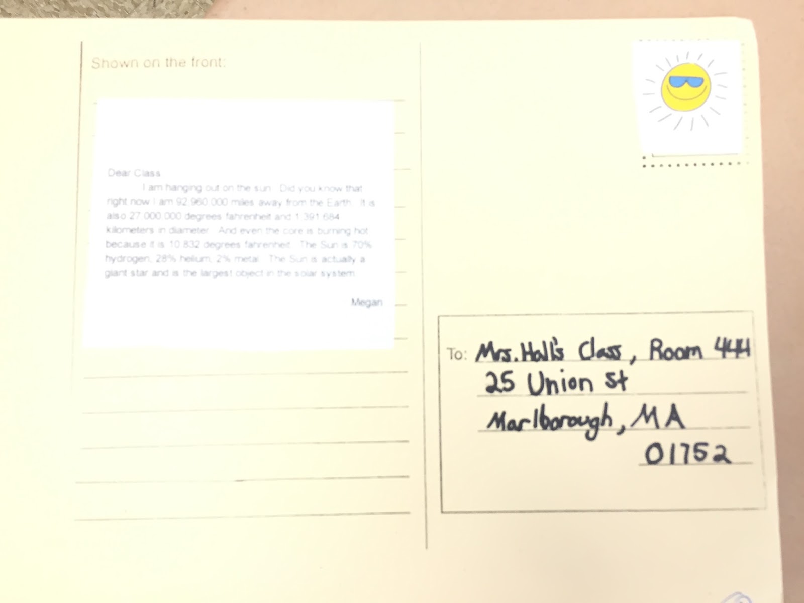 Fabulous in Fifth!: Postcards from Space