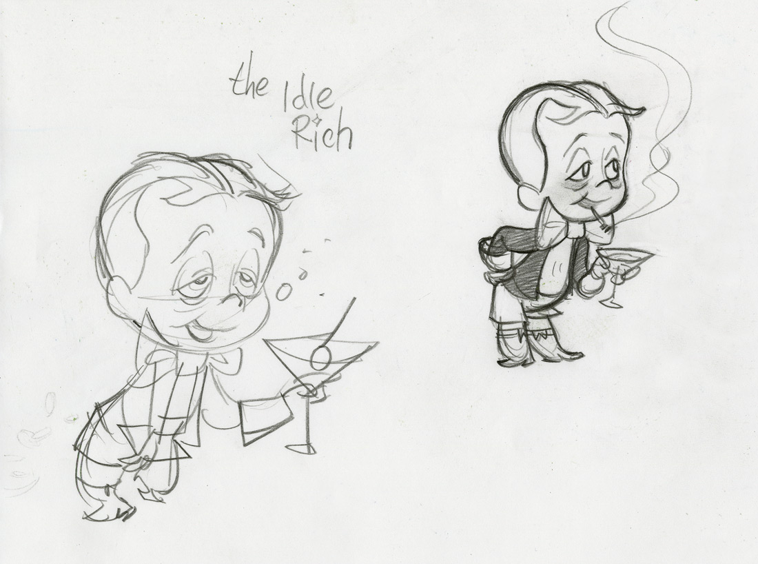 Richie Rich Cartoon Money Sketch Coloring Page