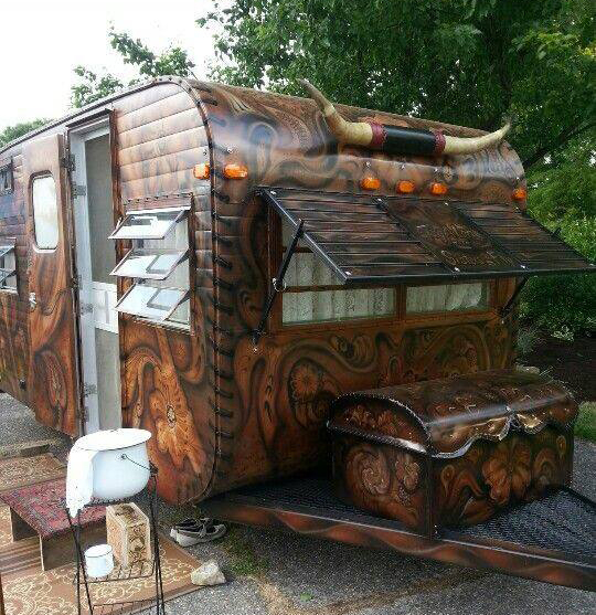 Just A Car Guy: innovative way to decorate the trailer... airbrush it ...